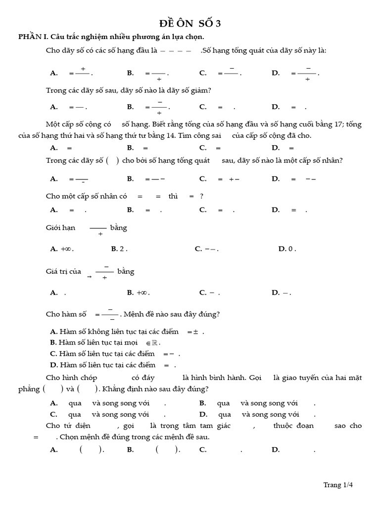Đề Ôn Số 3 - K11 | PDF