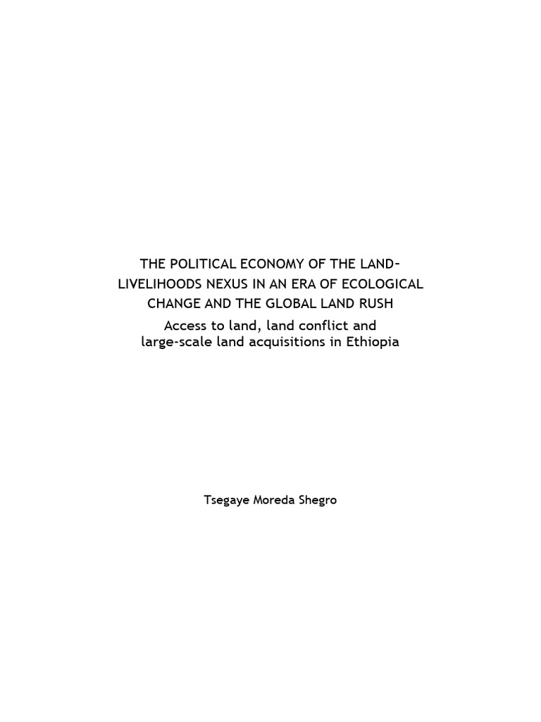 Land Conflicts and Acquisitions in Ethiopia | PDF | Rural Poverty | Poverty