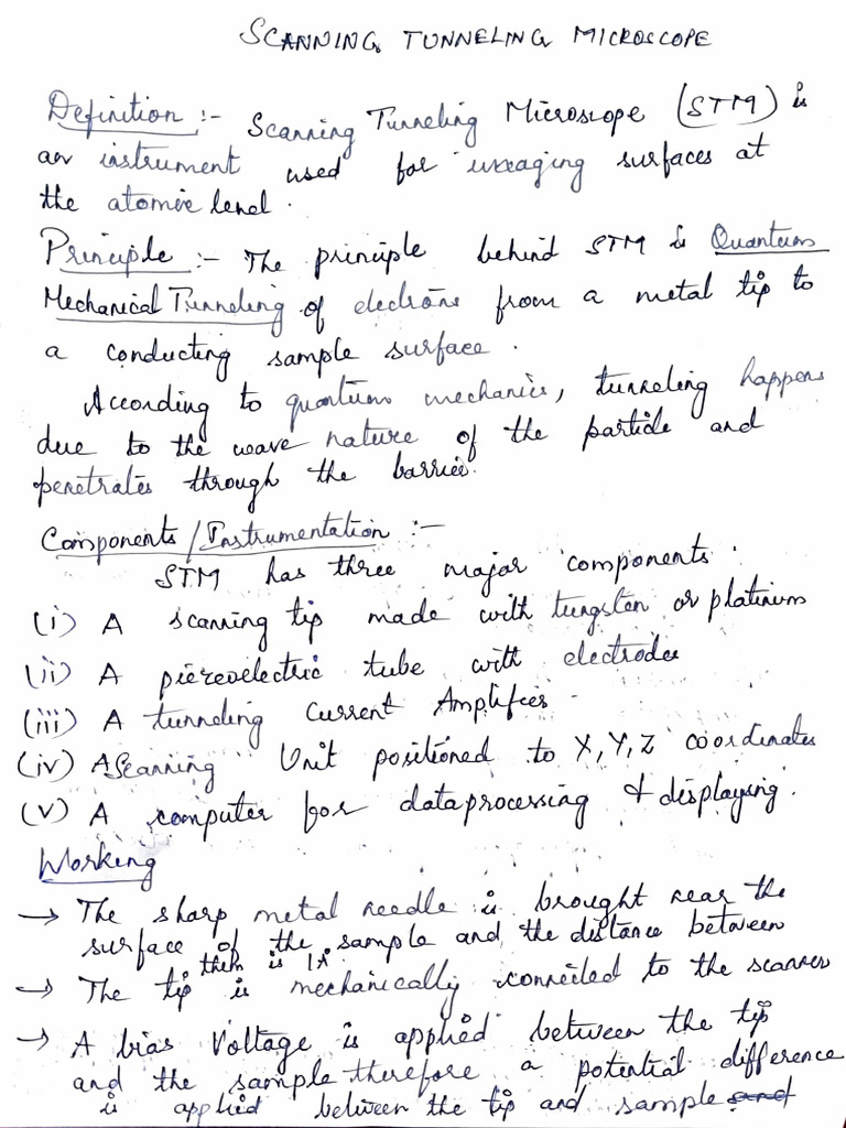 Scanning Tunneling Microscope | PDF | Optics | Measuring Instrument