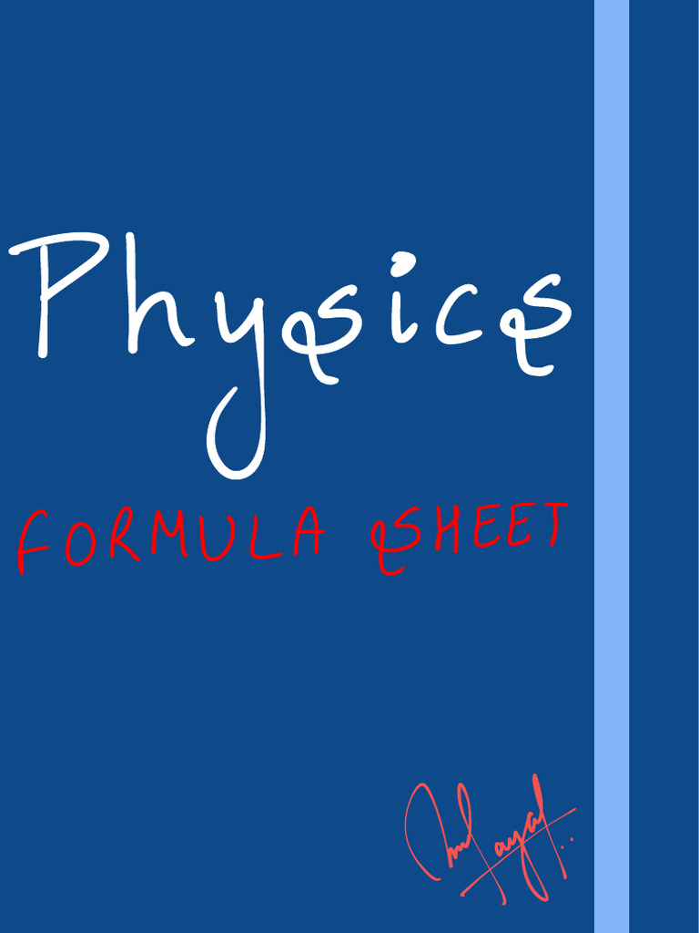 Physics All Formulas in One Page | PDF
