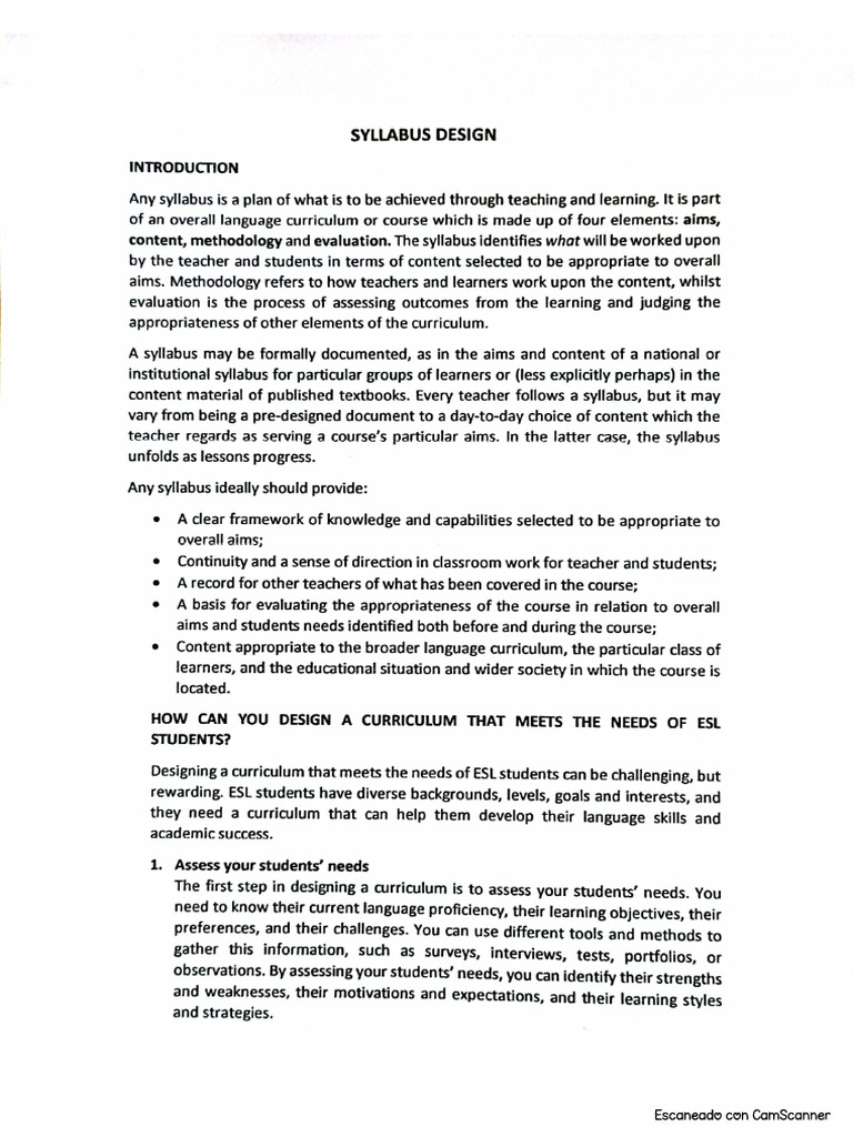Syllabus Design | PDF