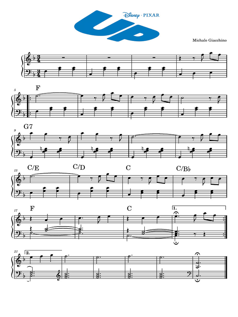 Disney Pixars Up - Main Theme | PDF