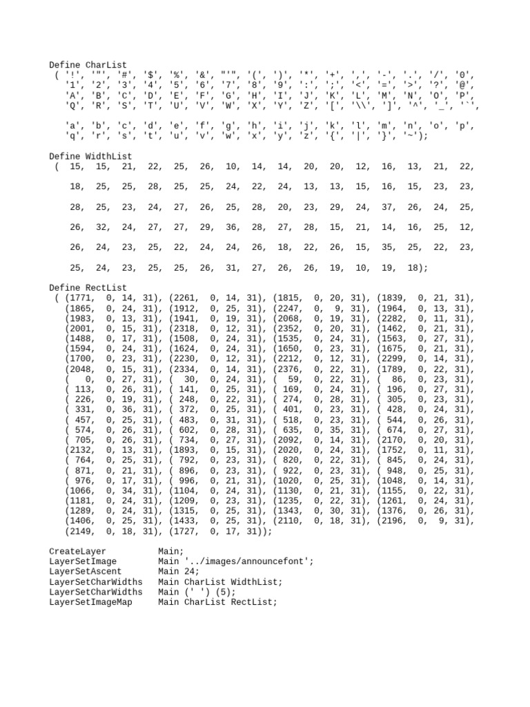 Announcement Font Specifications | PDF