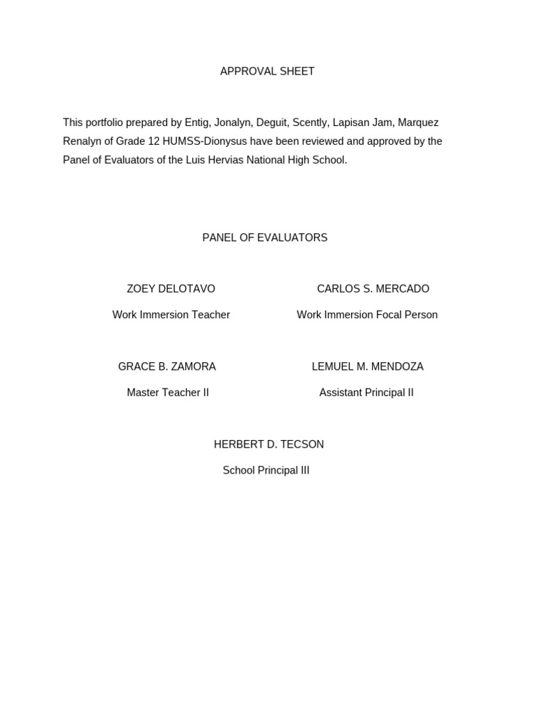 Approval Sheet | PDF