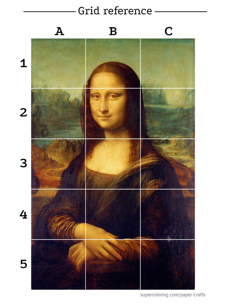 Giant Coloring Poster Mona Lisa by Leonardo Da Vinci Paper Crafts | PDF