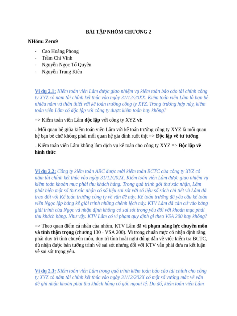 BT nhóm chương 2 - KTCB | PDF