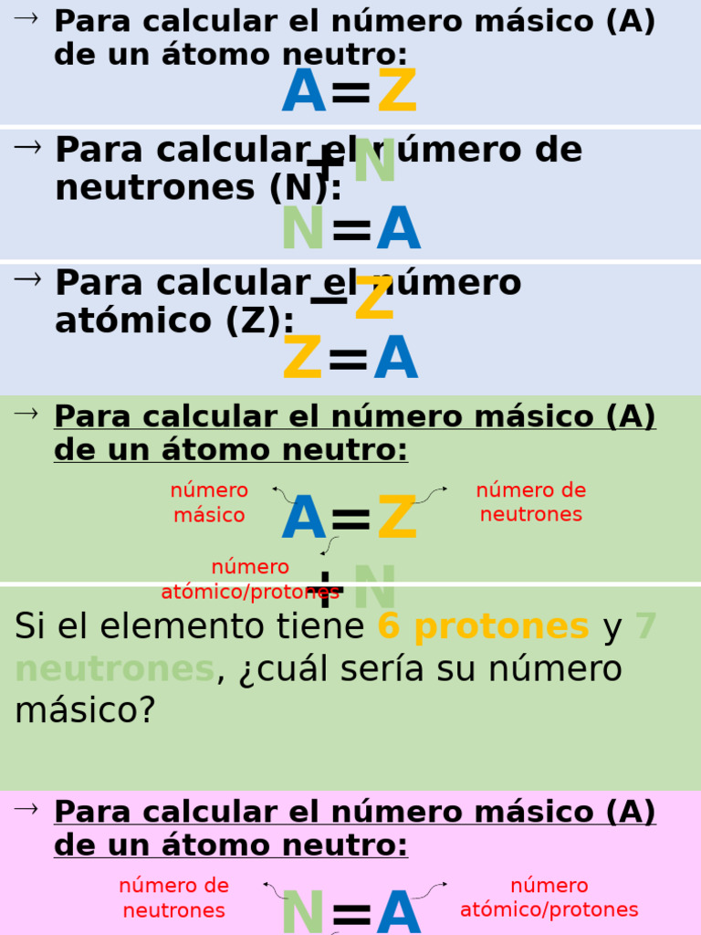 Para Calcular El Número Másico (A) | PDF