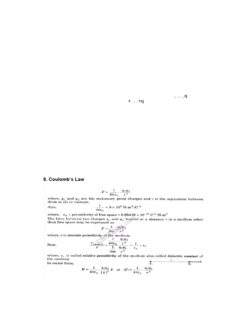 Electric Charges and Fields Class 12 Notes Chapter 1 | PDF | Electric ...