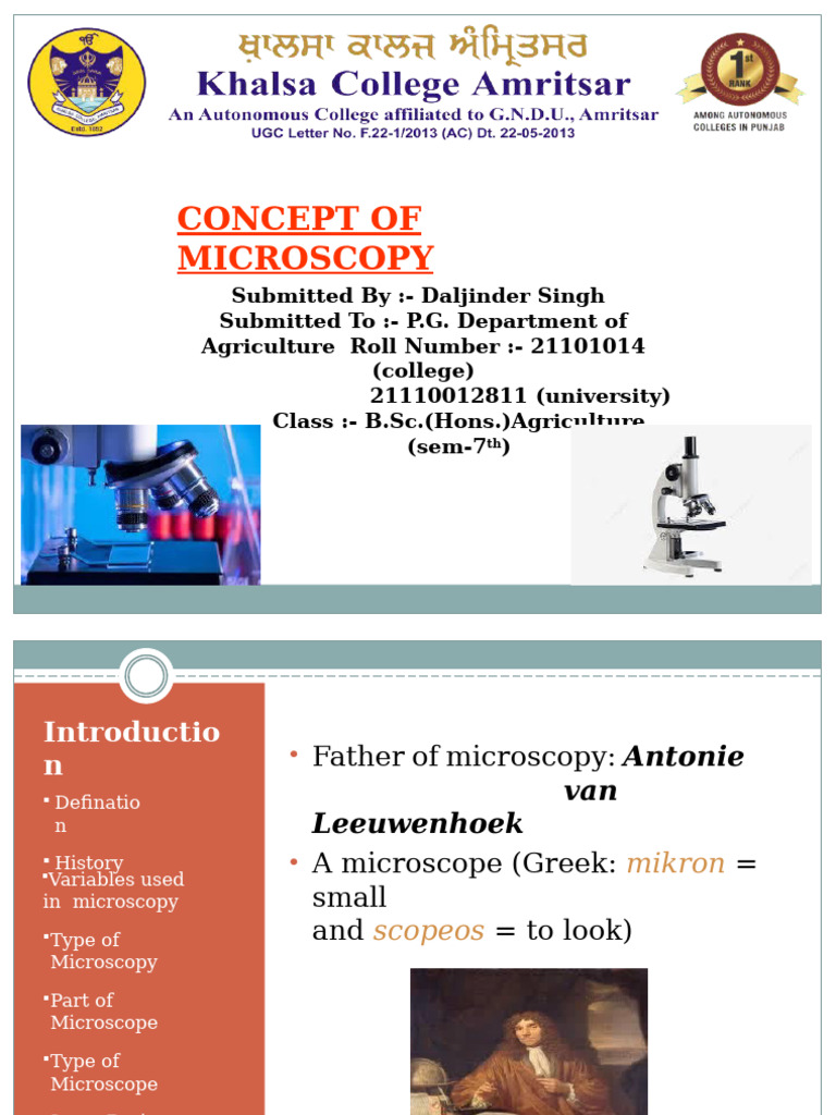 Concept of Micros | PDF | Microscope | Electron Microscope