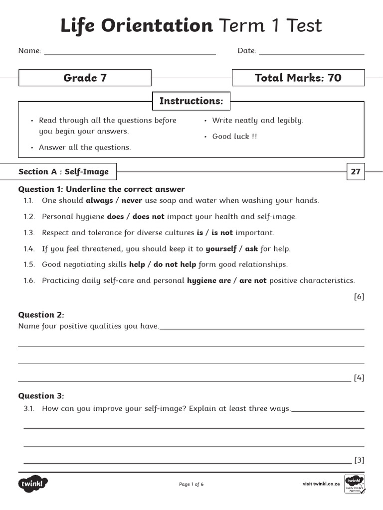 Za Lo 1730098382 Grade 7 Life Orientation Term 1 Test Task - Ver - 4 ...