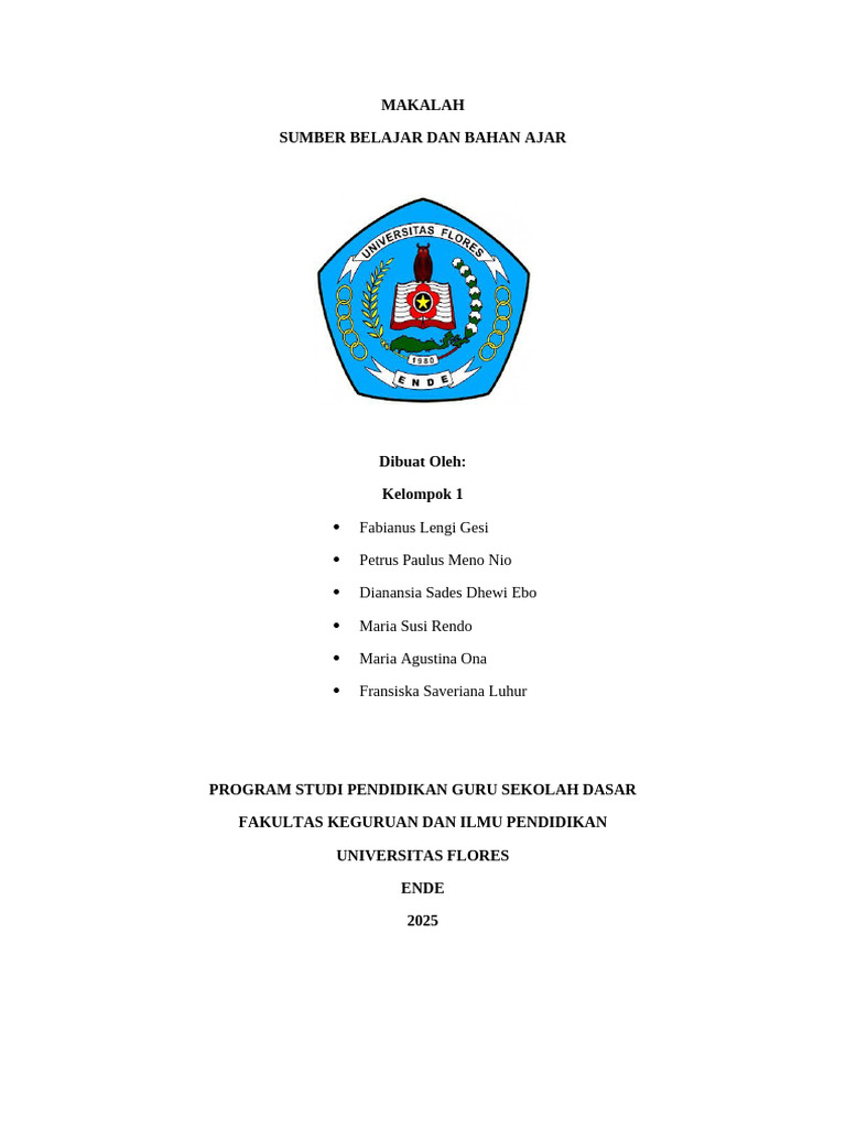 Makalah Kelompok 1 Sumber Belajar Dan Bahan Ajar | PDF
