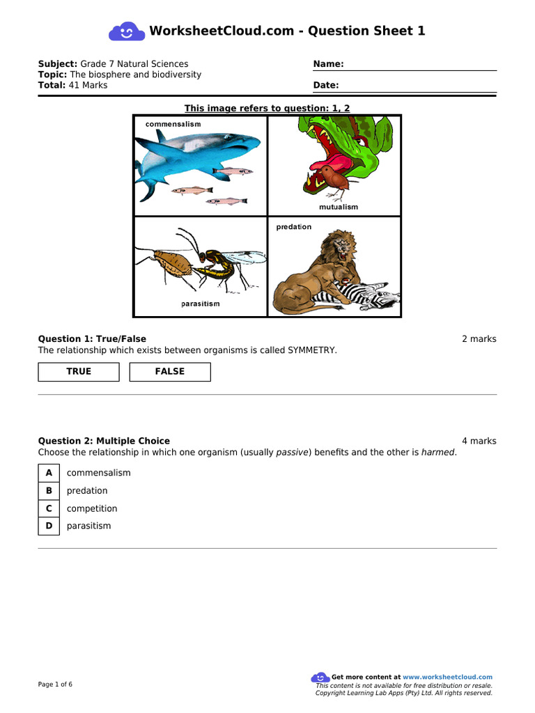 Grade 7 Natural Sciences: Biosphere Quiz | PDF | Seedling | Foods