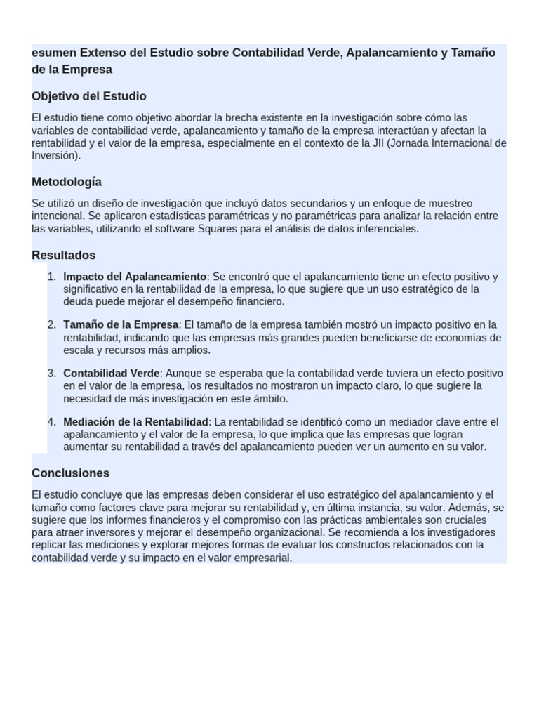 Contabilidad Verde y Rentabilidad Empresarial | PDF | Rentabilidad ...