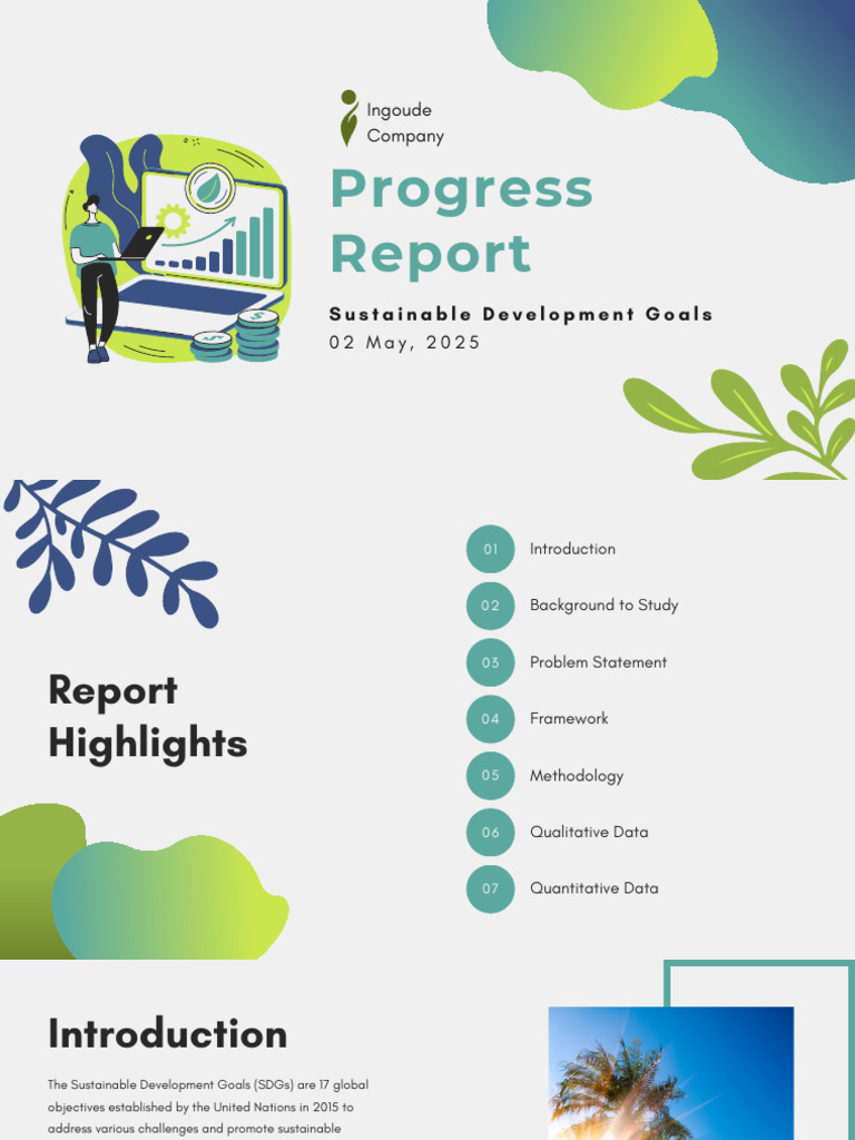 Green and Blue Professional Sustainable Development Goals Progress ...