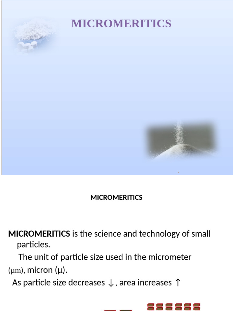 Micromeritics in Pharmacy Applications | PDF | Porosity | Microscope