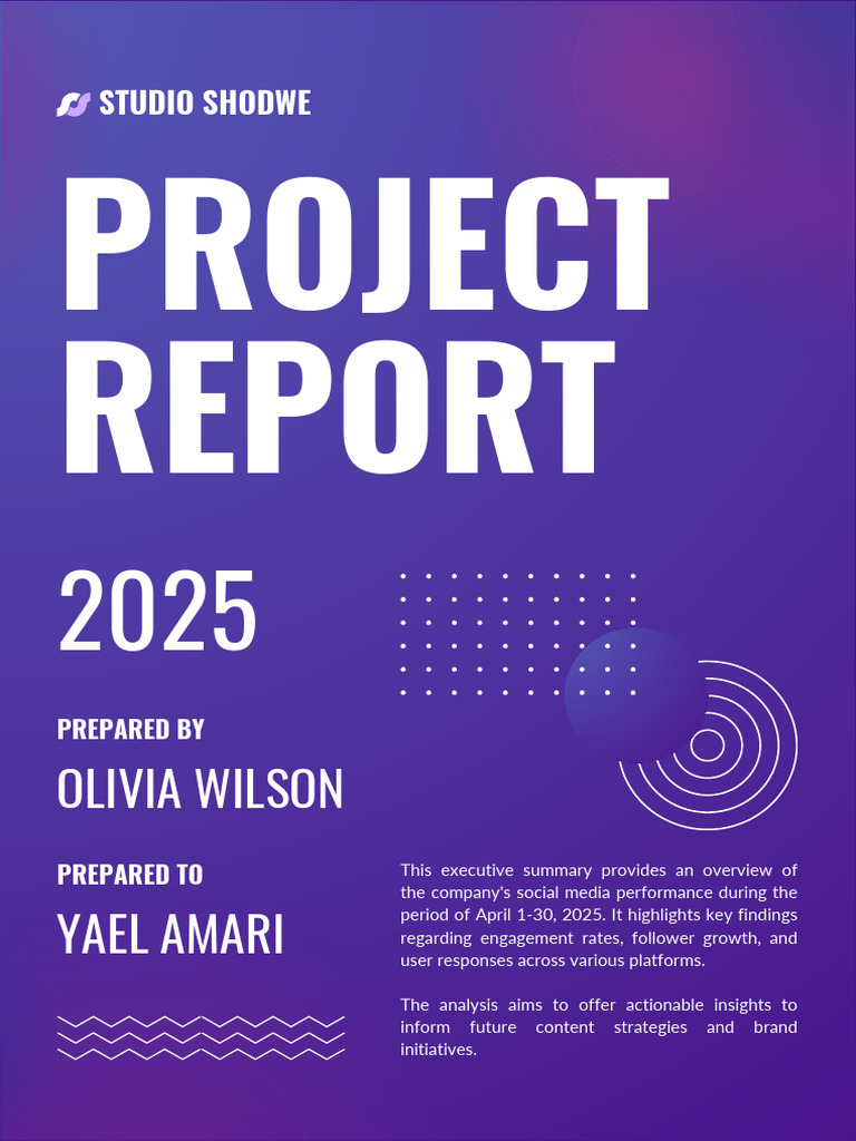 Gradient Purple and White Modern Project Report | PDF