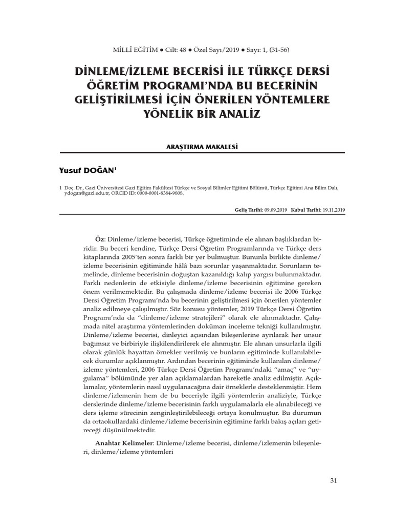 D Nleme - Zleme Becer S Le T RK e Ders Ret M Programi Nda Bu Becer N N Gel T R Lmes N Ner Len y ...
