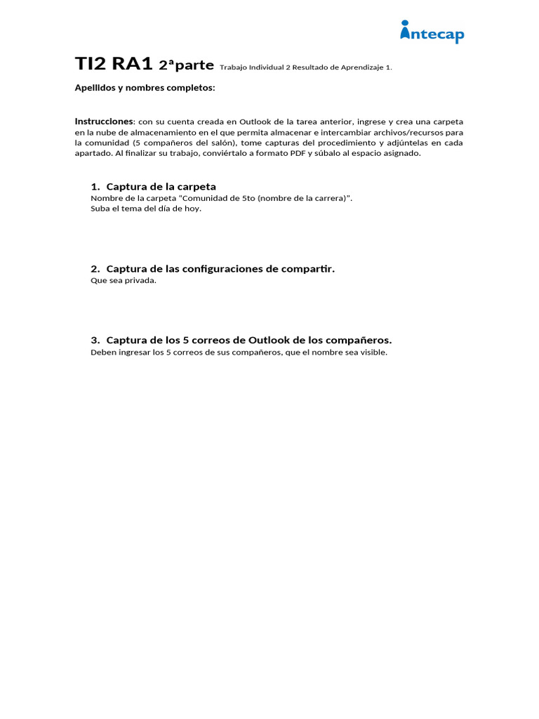 TI2 RA1 2 Parte | PDF