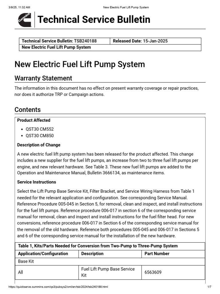 New Electric Fuel Lift Pump System Update | PDF | Pump