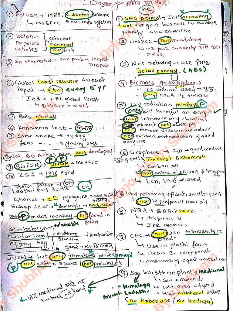 Envt Short Notes - Ebc740a2 4b4f 4665 97e8 313dfef20e56 | PDF