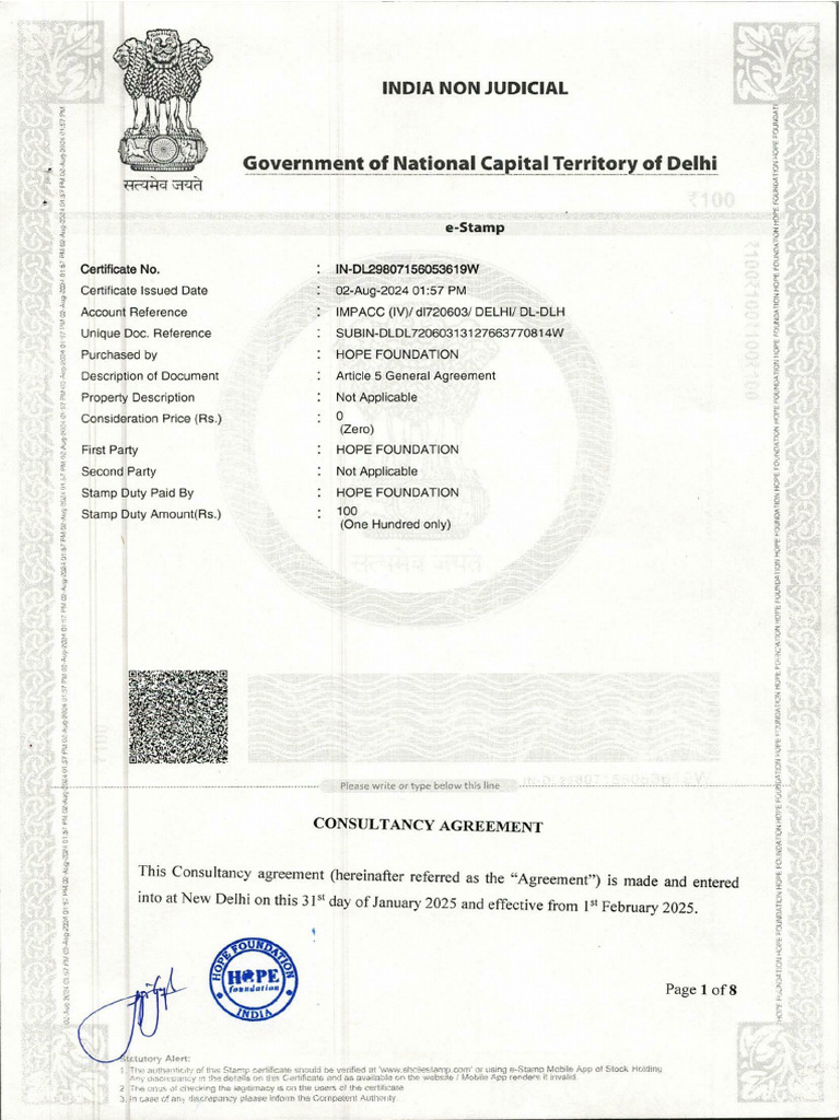 Pavithra YS Consultancy Agreement 2025 | PDF