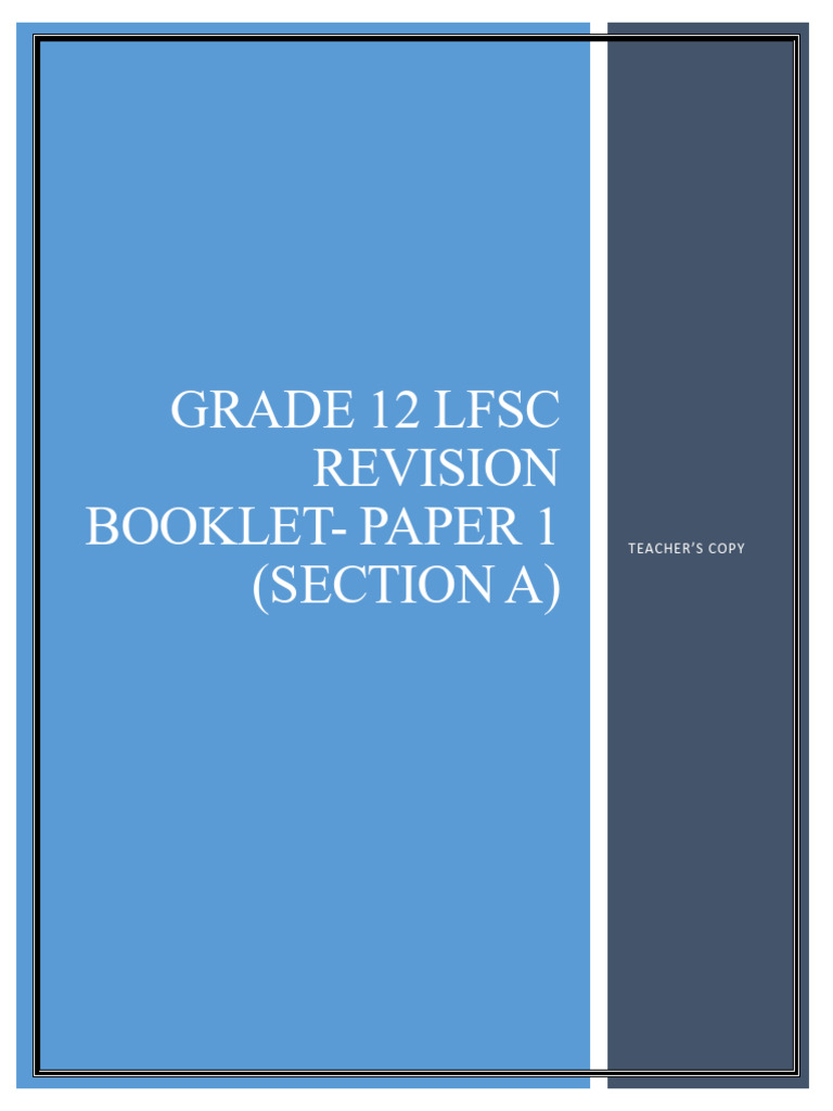 Grade 12 Life Science Revision P1 | PDF | Biology