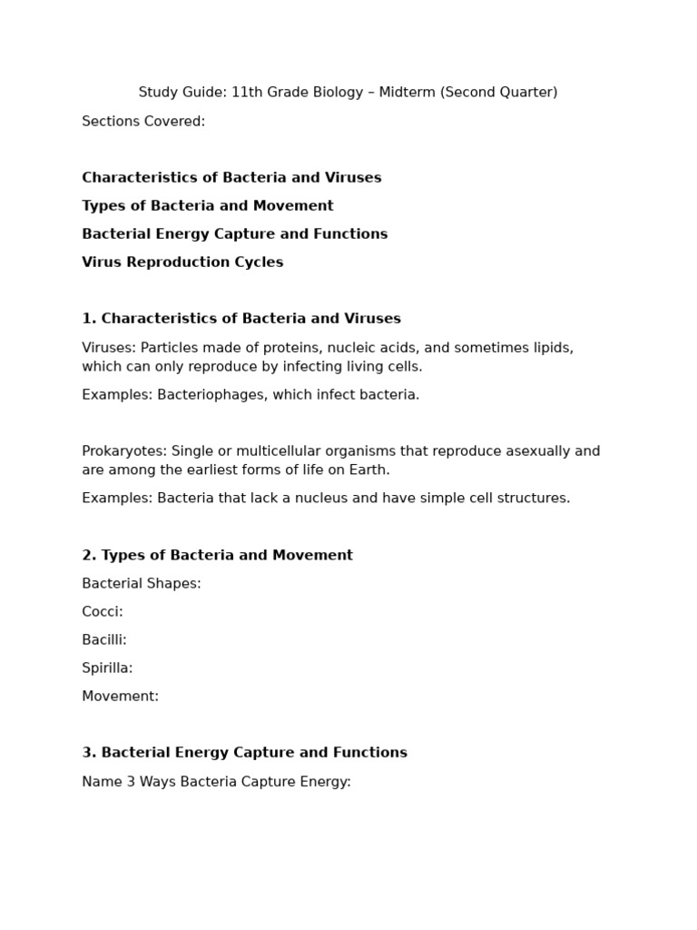Bio Midterm Study Guide | PDF