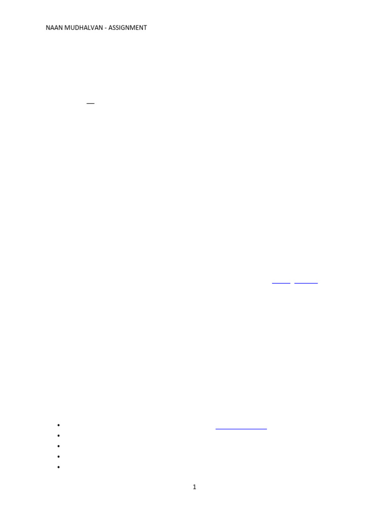 Naan Mudhalvan - Assignment | PDF | Microsoft Excel | Spreadsheet