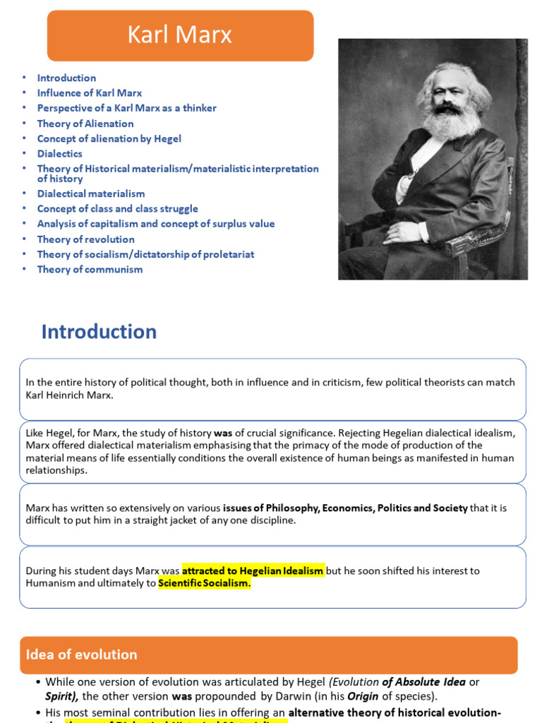 Karl Marx | PDF | Marx's Theory Of Alienation | Karl Marx