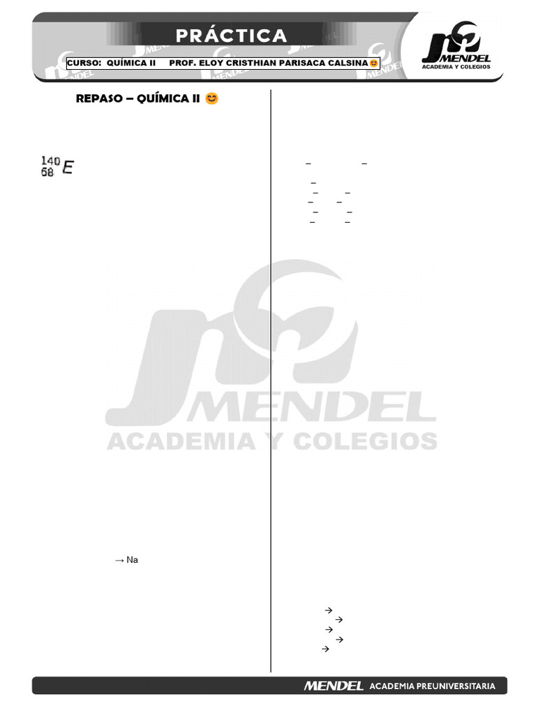 PRÁCTICA - REPASO - 2 Semanas - Quimica II | PDF | Redox | Ácido