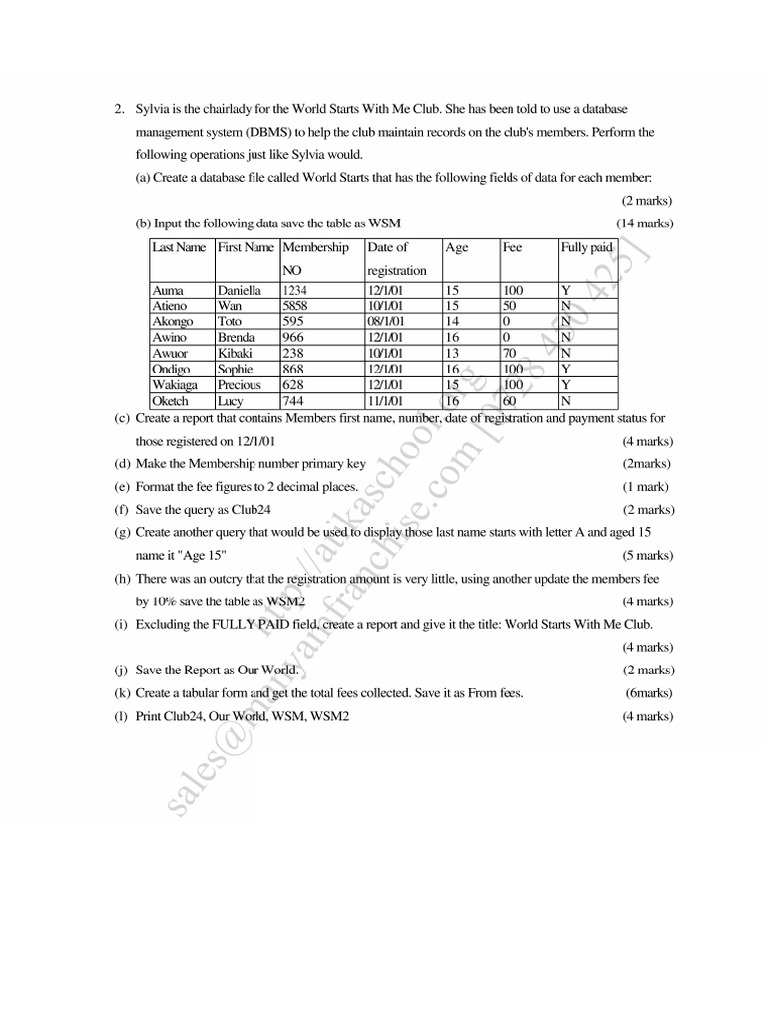 Database 22 Practical Questions | PDF