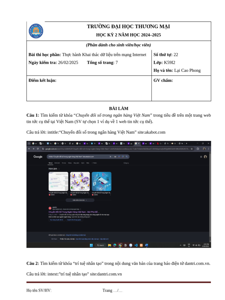22 23D140101 LaiCaoPhong KT1 | PDF