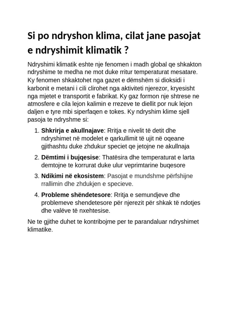 Si po ndryshon klima | PDF