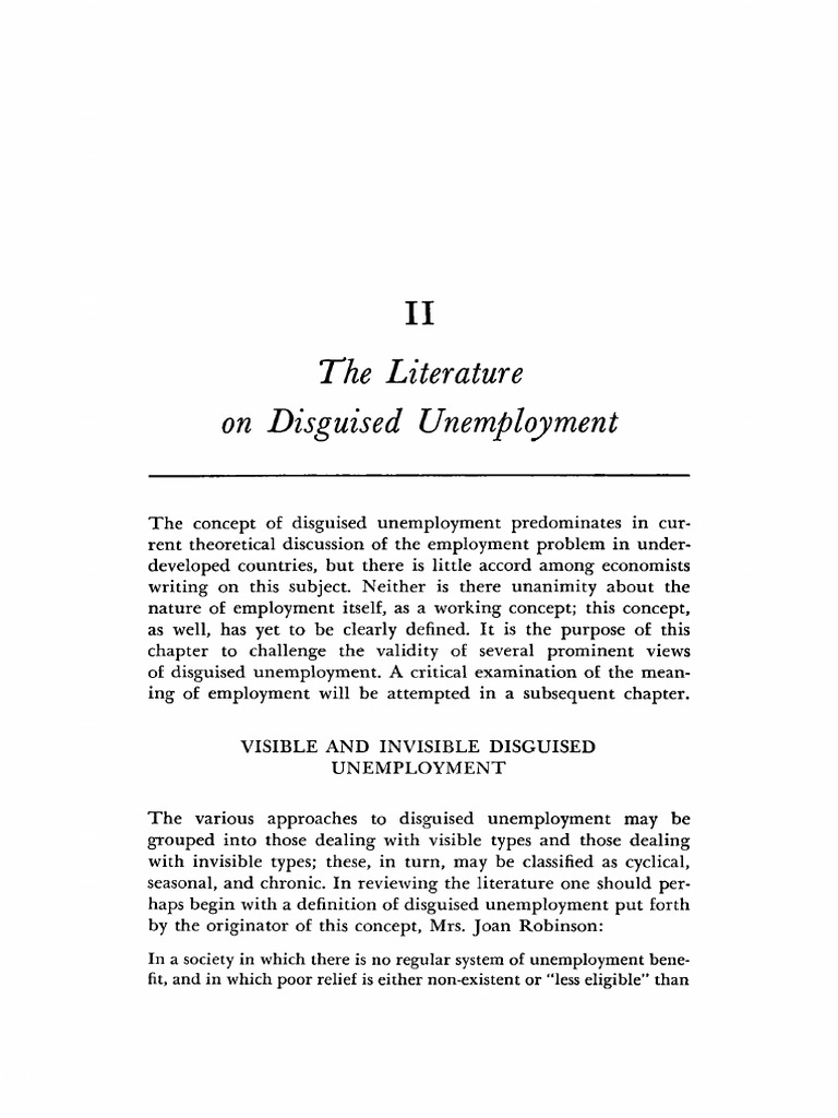 Disguised Unemployment Analysis | PDF