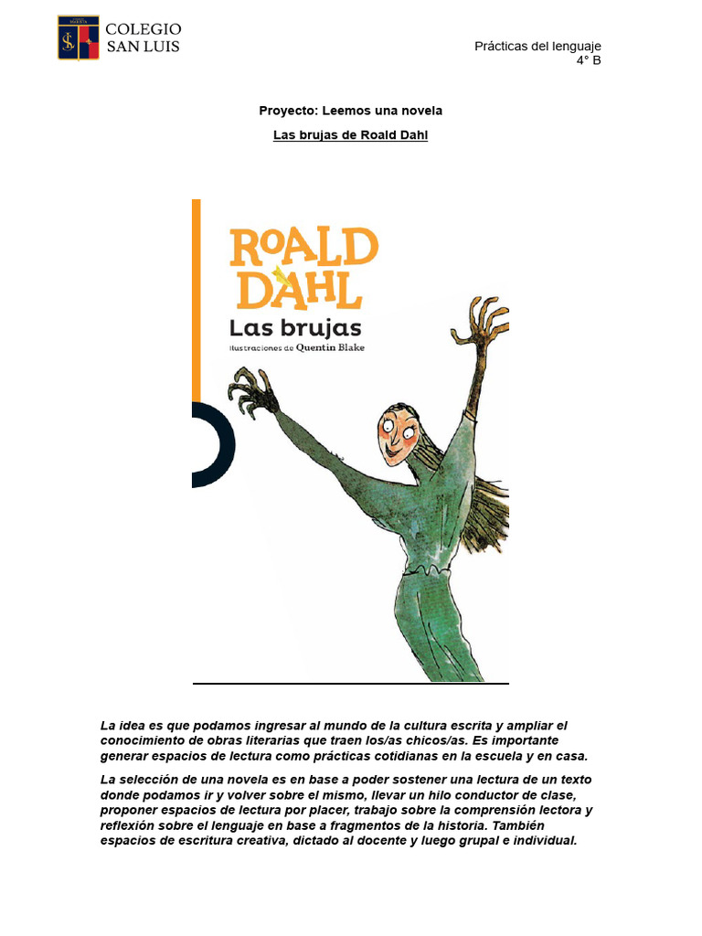 Proyecto Las Brujas Roald Dahl | PDF | Escritura | Comunicación humana