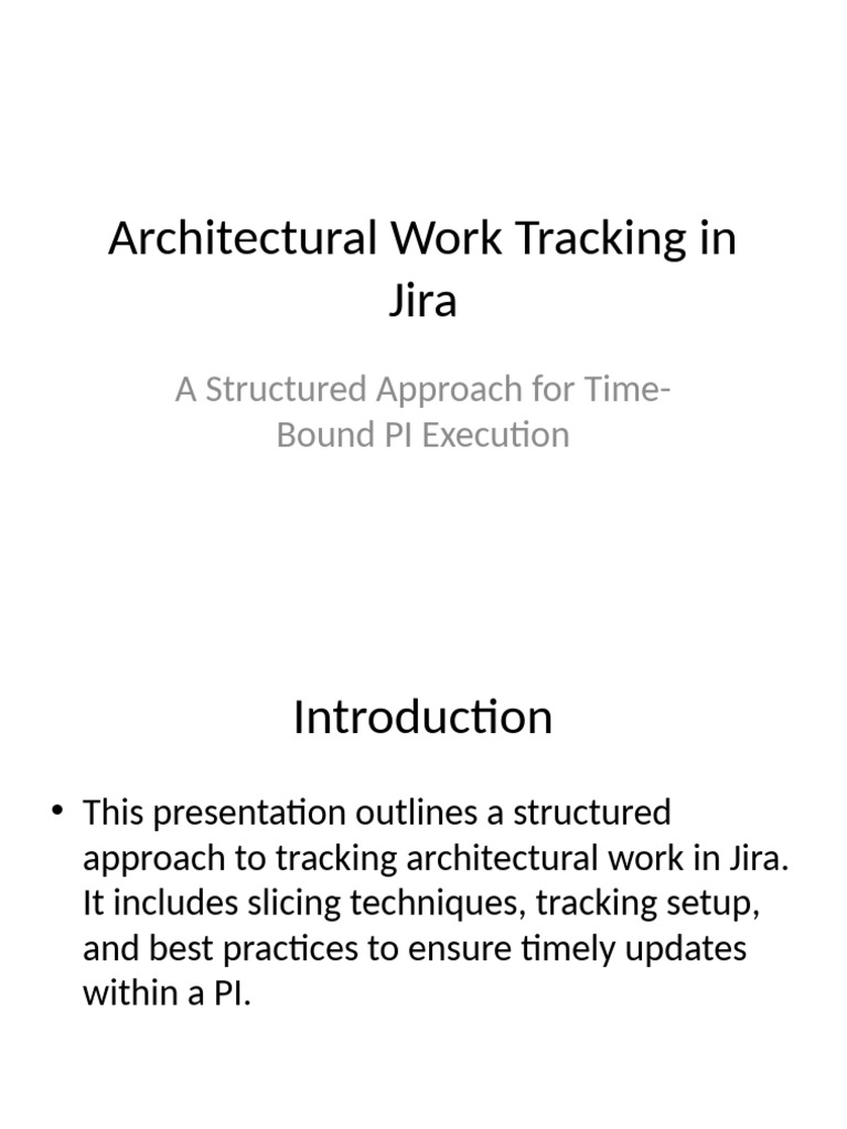 Architectural Tracking Jira | PDF