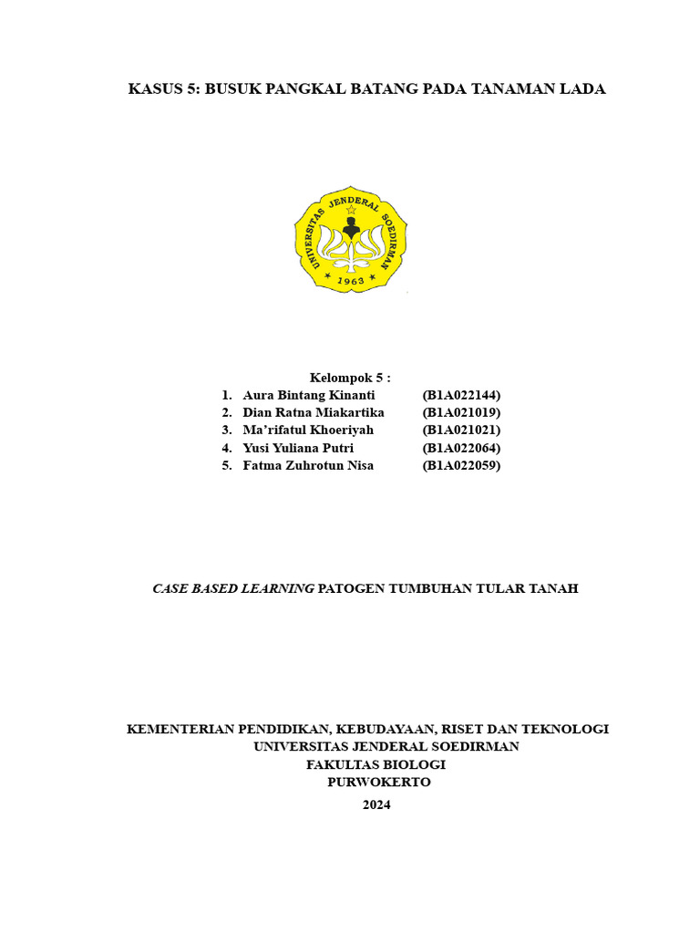 Makalah CBL_Patogen Tumbuhan Tular Tanah_Kelompok 5 | PDF