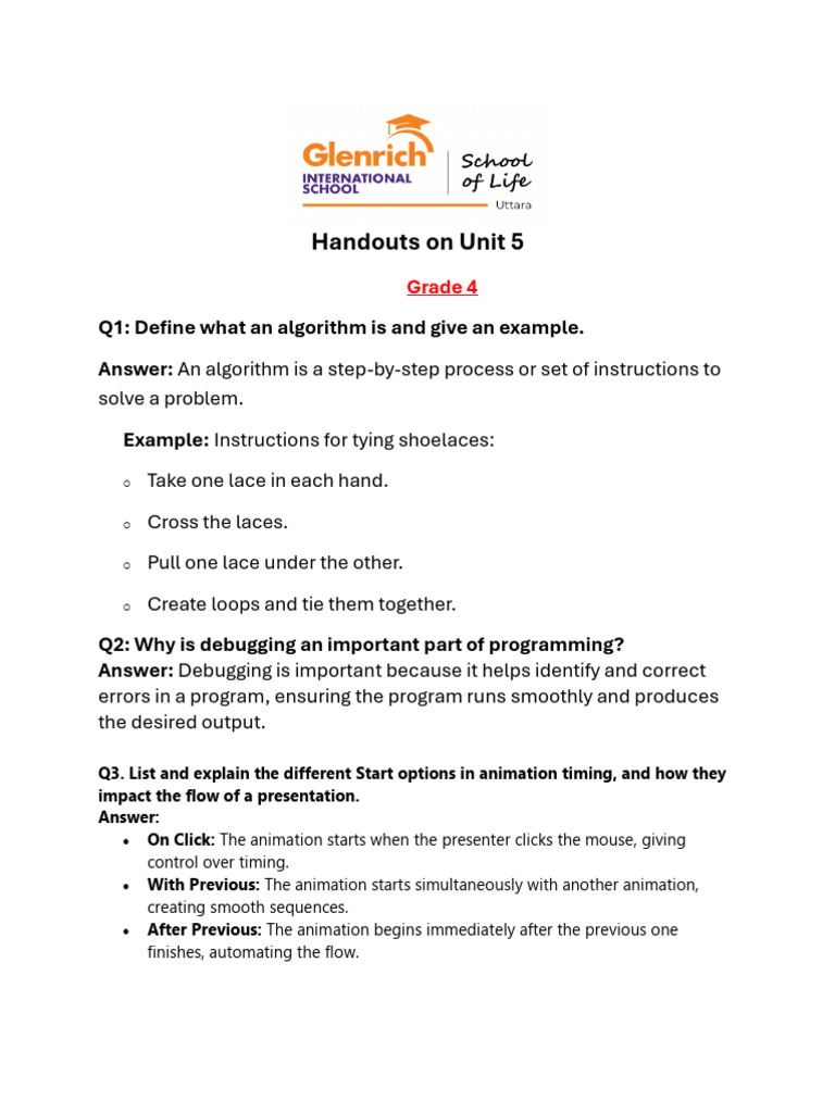 Handouts On Unit 5 and Powerpoint Animation | PDF | Algorithms | Applied Mathematics
