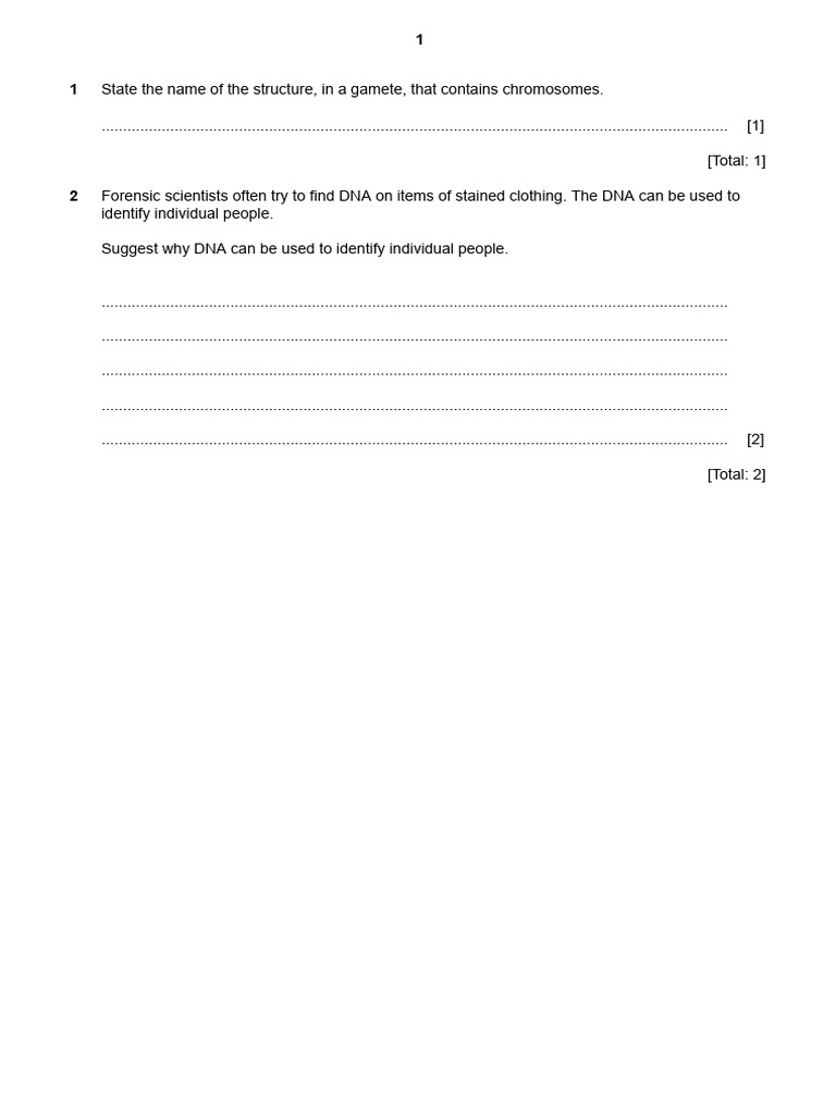 Inheritance Past Papers IGCSE | PDF | Genetics | Genotype