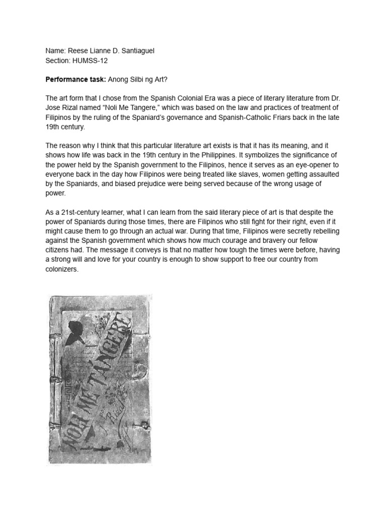 Anong Silbi NG Art - Santiaguel PT | PDF