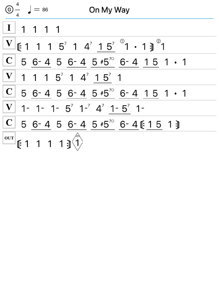 On My Way NUMBERS | PDF