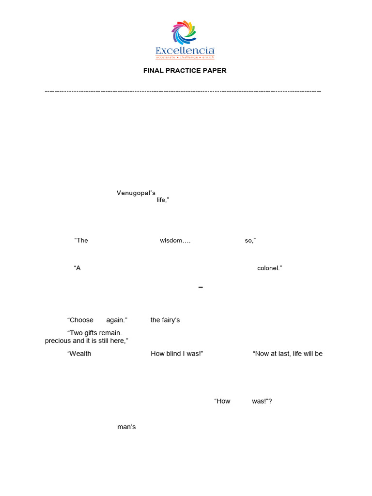 JR English Final Practice Paper-R | PDF | Linguistics | Languages