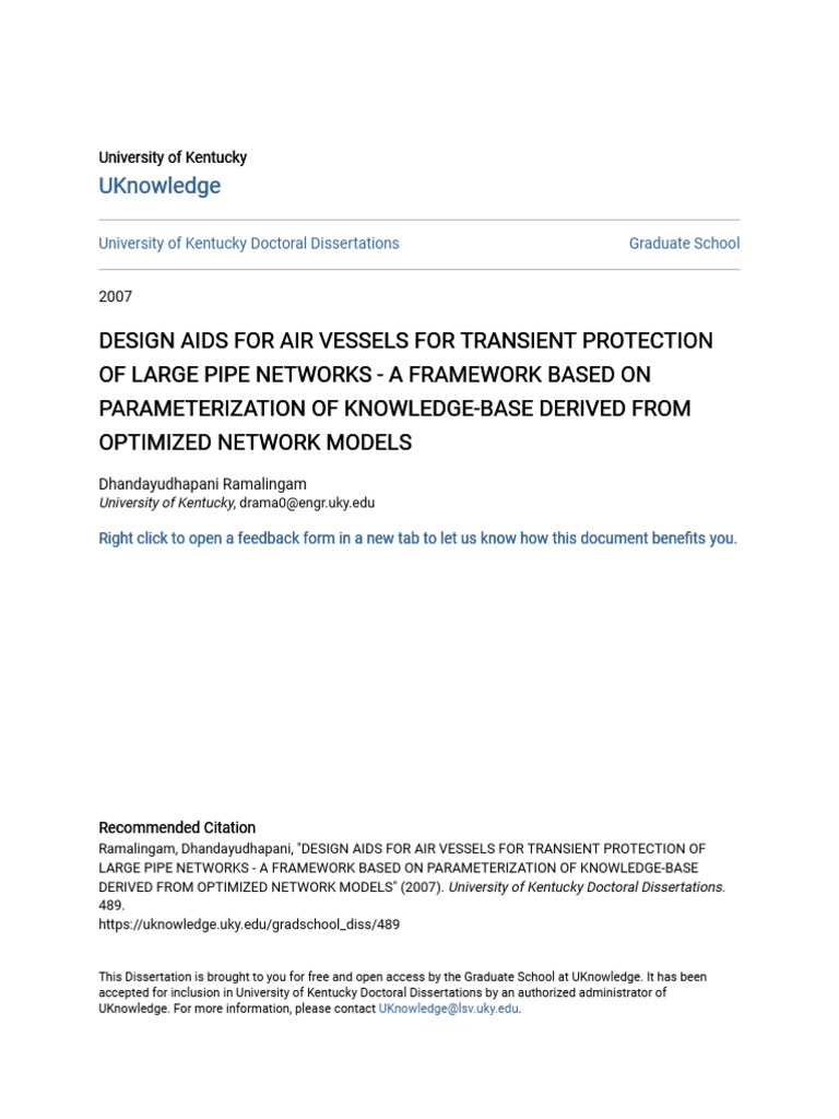 Design Aids for Air Vessels for Transient Protection of Large Pip | PDF ...