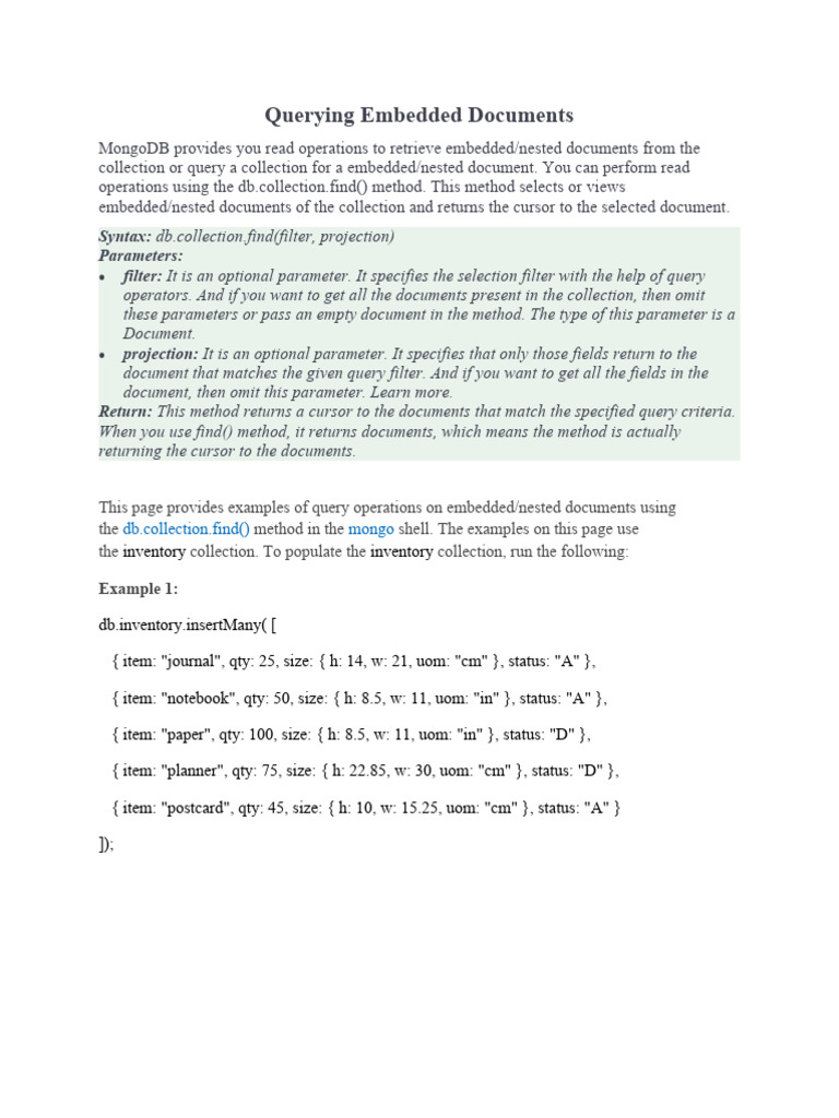 Querying Embedded Documents | PDF | Information Retrieval | Computer Programming