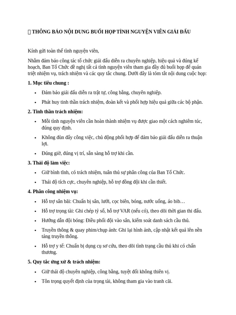 NỘI DUNG HỌP TNV | PDF