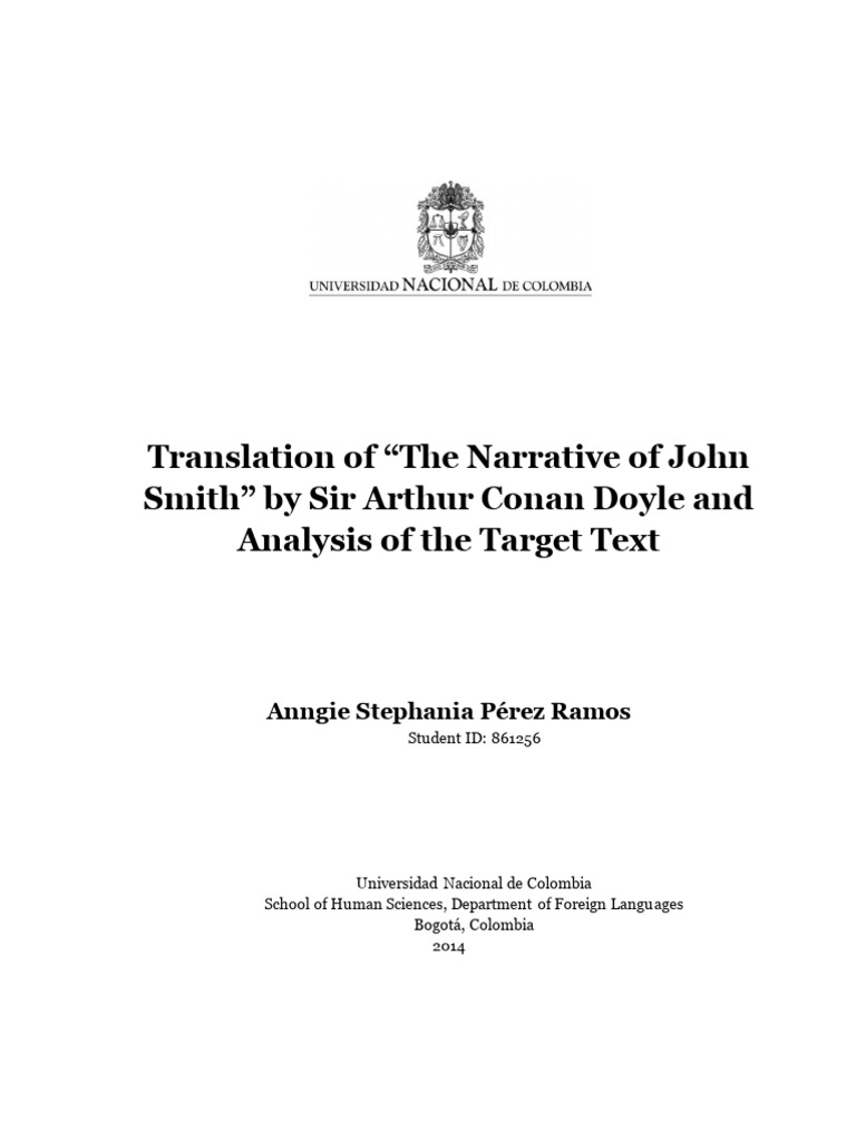 Translation of The Narrative of John Smith by Sir Arthur Conan Doyle ...