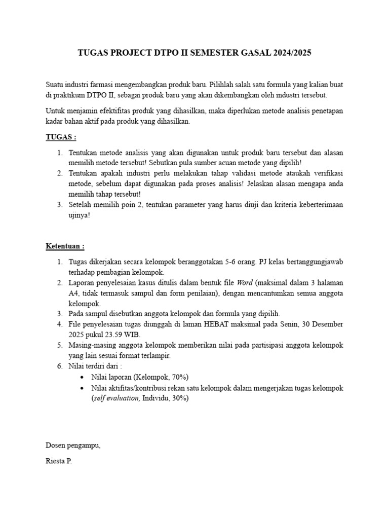 Tugas Project Dtpo II Semester Gasal 2024 | PDF