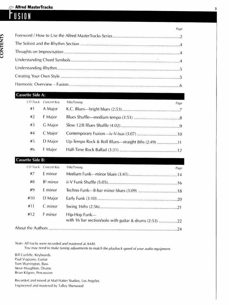 Fusion Master Tracks | PDF