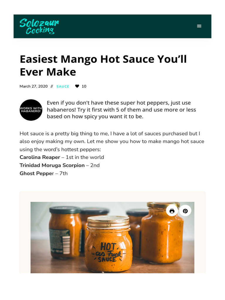 Easiest Mango Hot Sauce | PDF | Hot Sauce | Western Cuisine