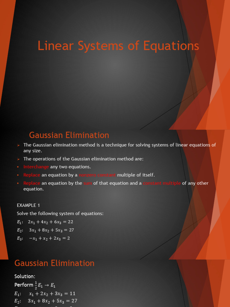 Linear Systems of Eqns | PDF | Linear Algebra | Algorithms And Data Structures